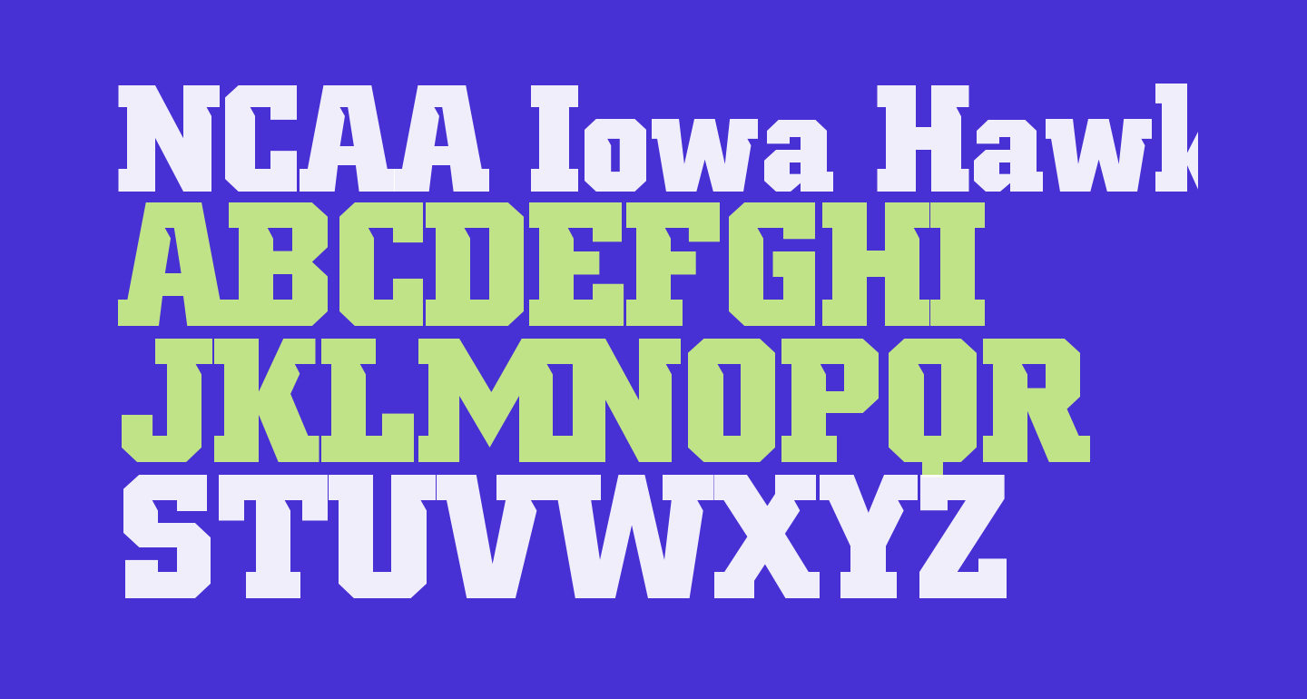 NCAA Iowa Hawkeye 2017 Bold free Font - What Font Is
