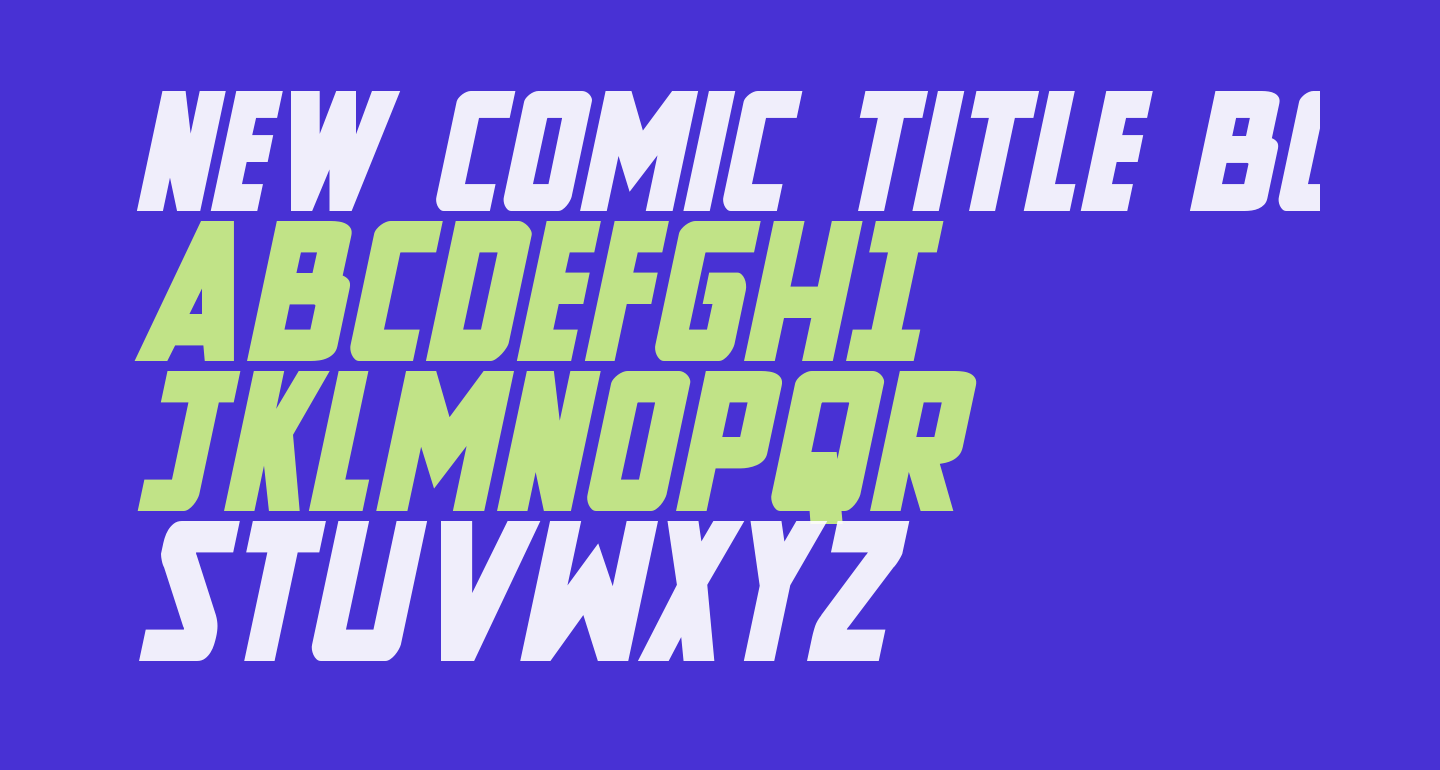 New Comic Title Bold Italic free Font - What Font Is