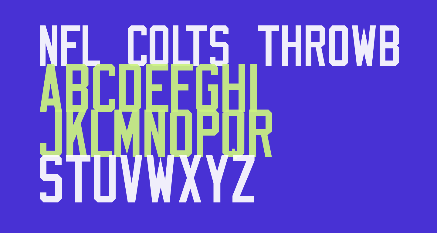 NFL Colts Throwback free Font - What Font Is