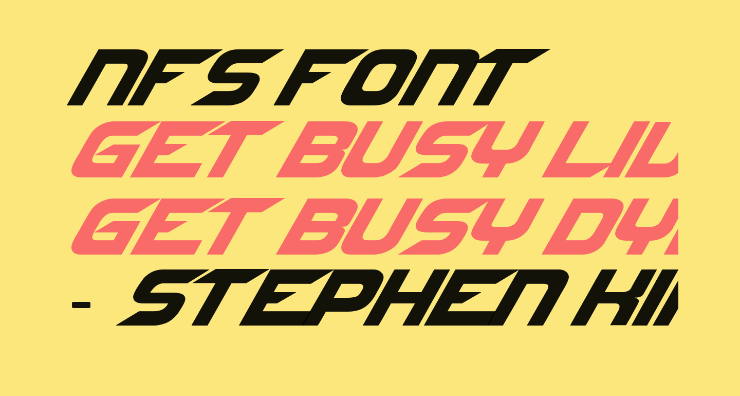 NFS font free Font - What Font Is