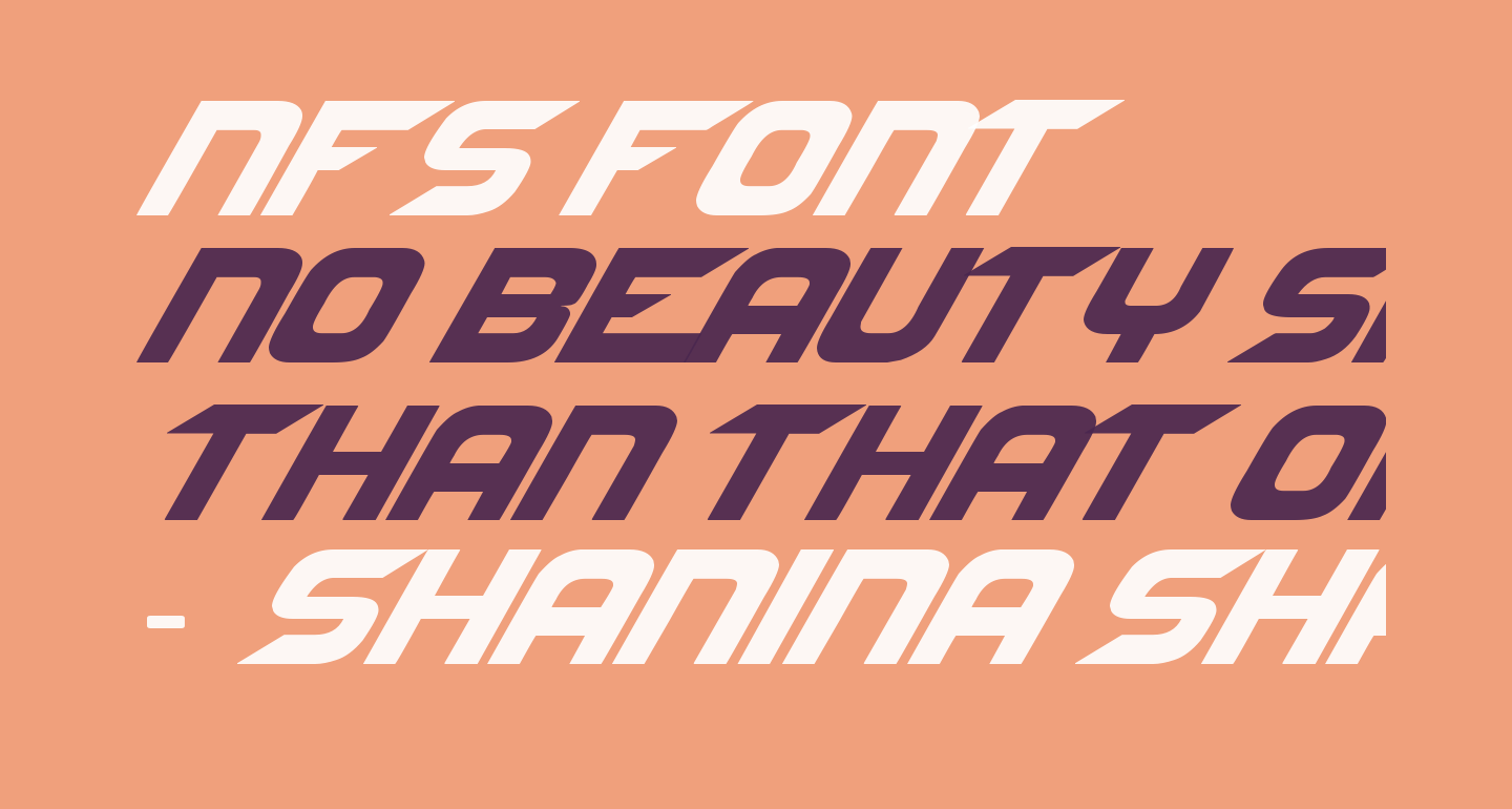NFS font free Font - What Font Is