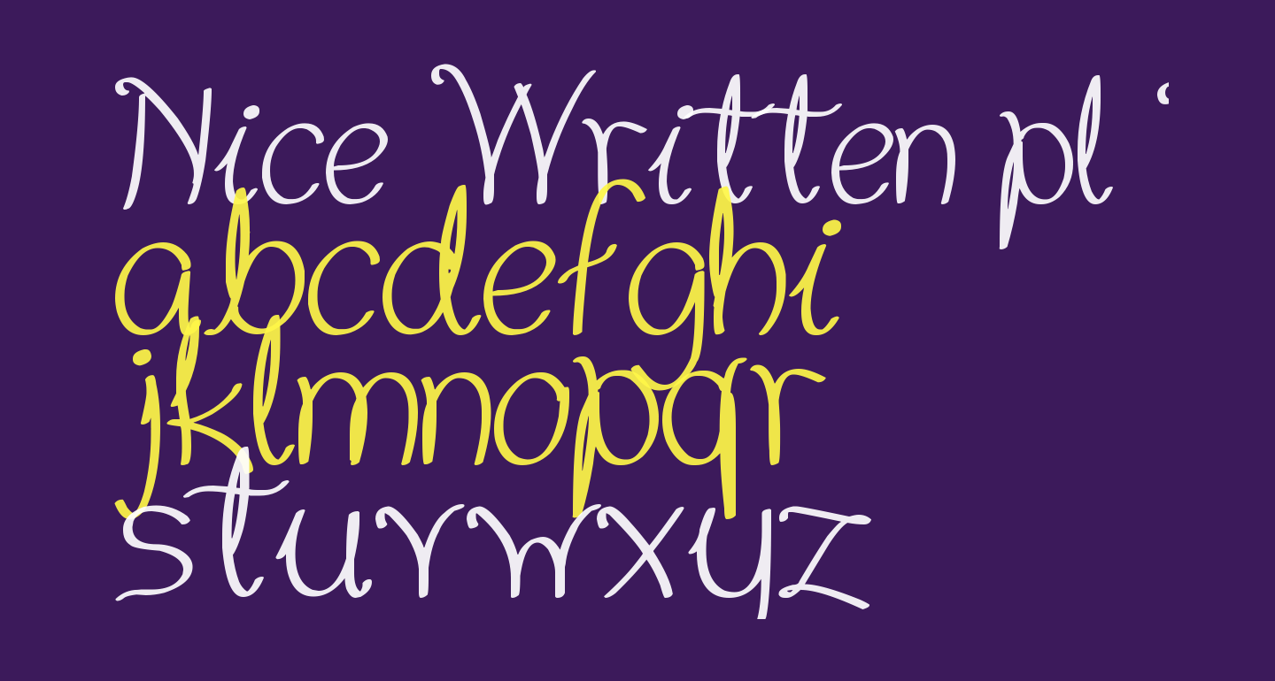 Nice Written pl Regular free Font - What Font Is