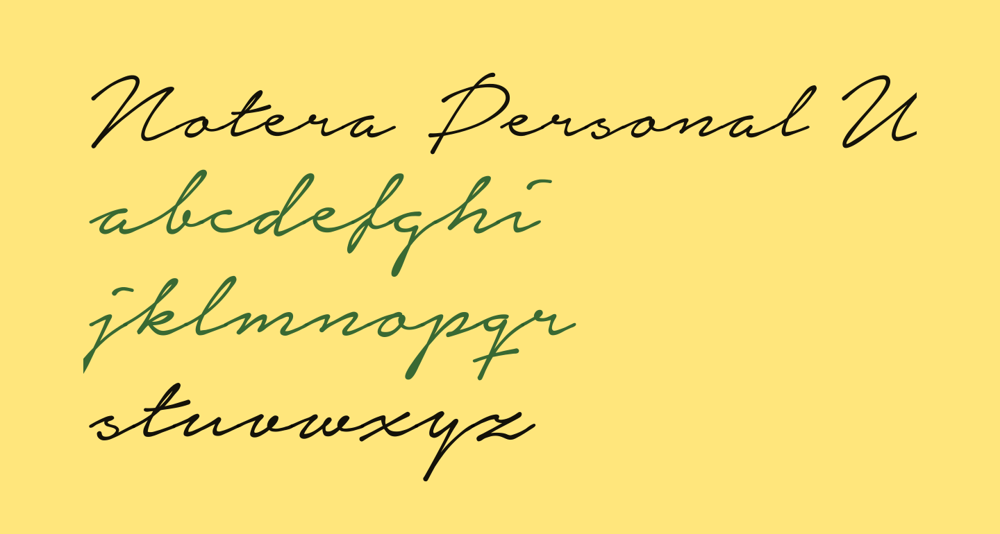 Notera Personal Use Only free Font - What Font Is