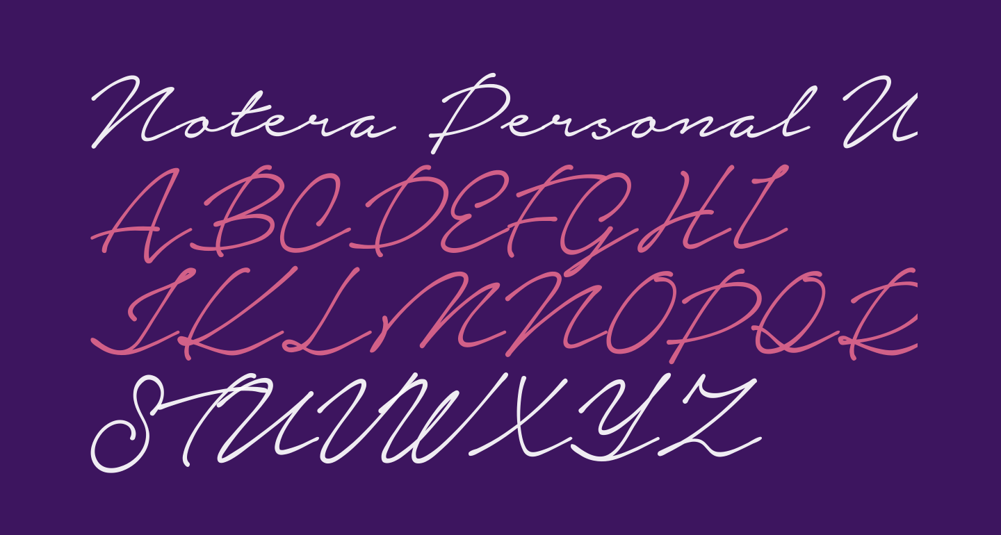 Notera Personal Use Only free Font - What Font Is