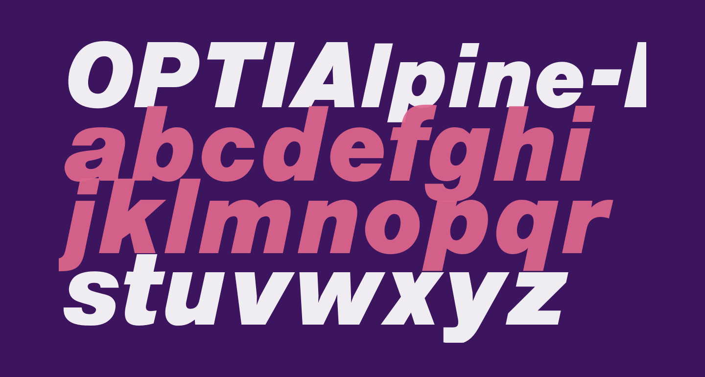 OPTIAlpine-BoldItalic free Font - What Font Is