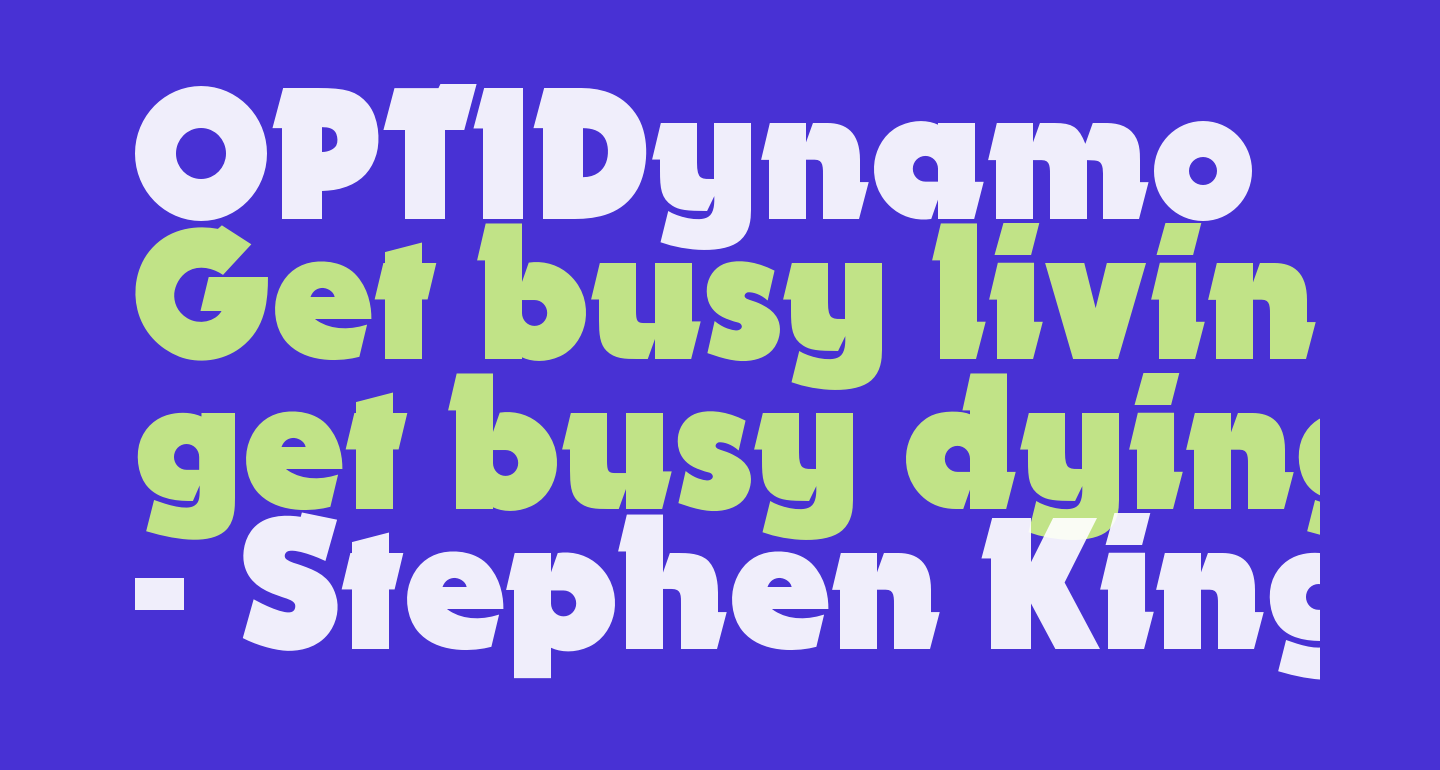 OPTIDynamo free Font - What Font Is