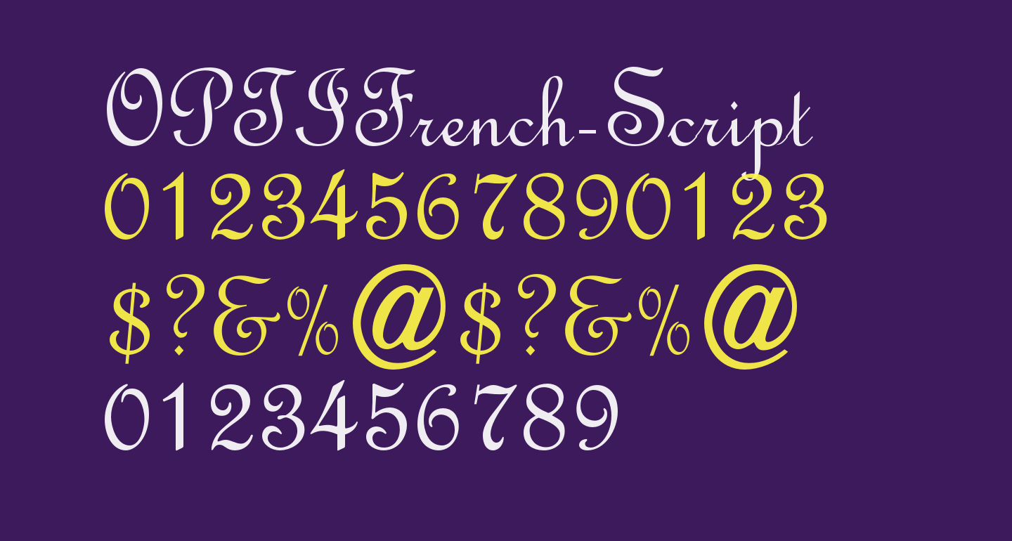 OPTIFrench-Script free Font - What Font Is