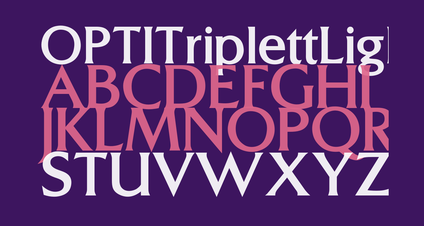 OPTITriplettLight-Agency free Font - What Font Is
