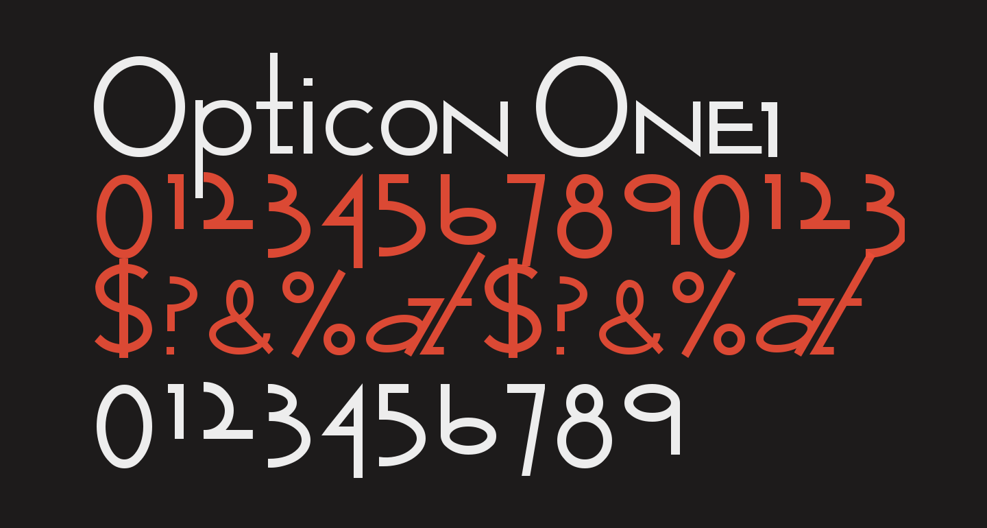 Opticon One1 free Font - What Font Is
