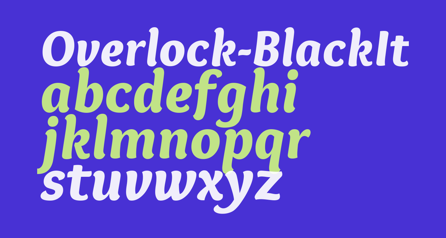 Overlock-BlackItalic free Font - What Font Is