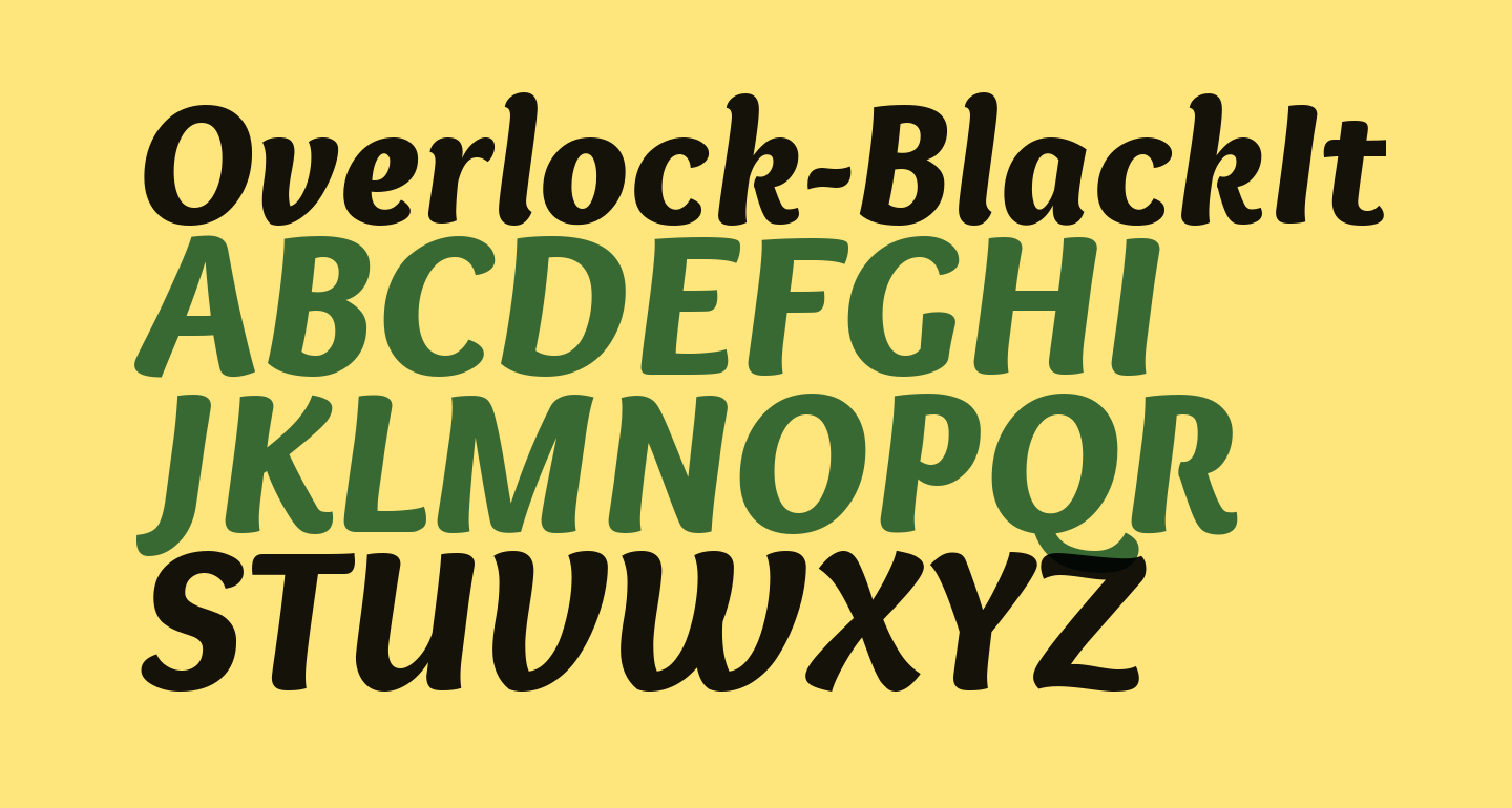 Overlock-BlackItalic free Font - What Font Is