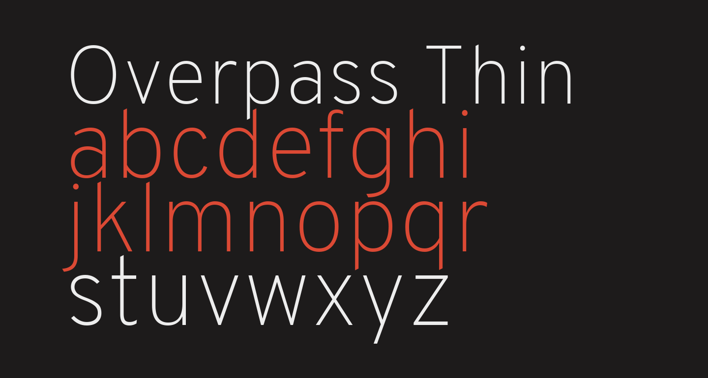 Overpass Thin free Font - What Font Is