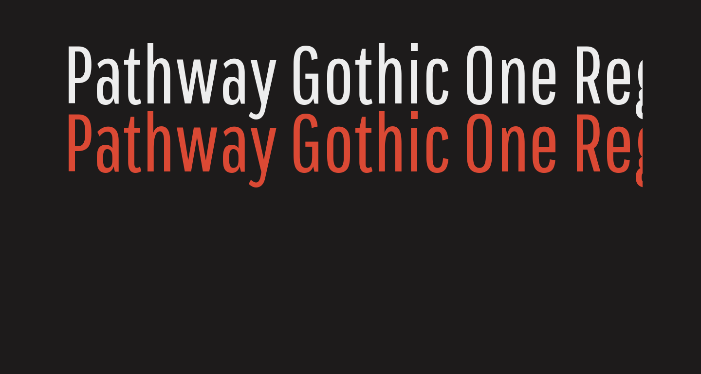 Pathway Gothic One Regular free Font - What Font Is