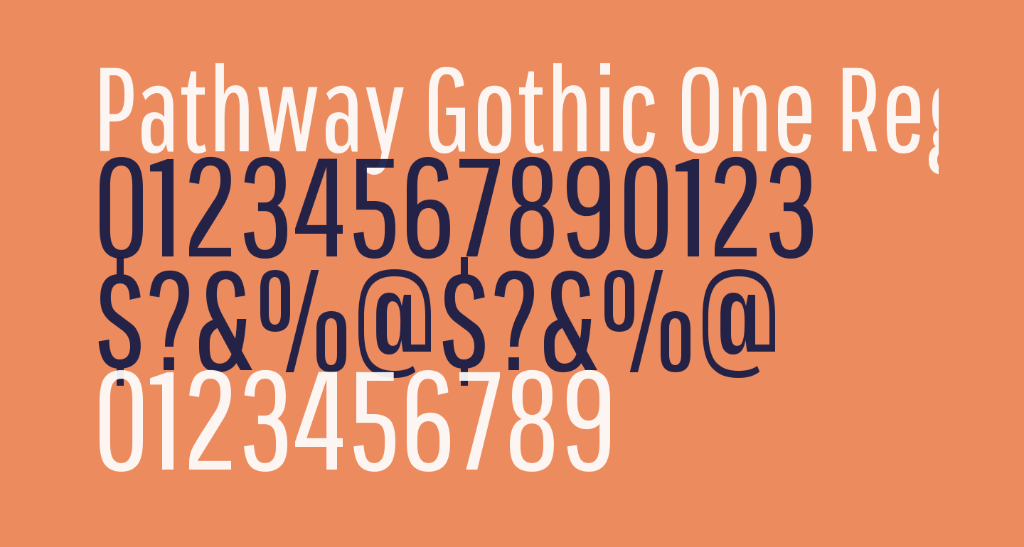 Pathway Gothic One Regular free Font - What Font Is