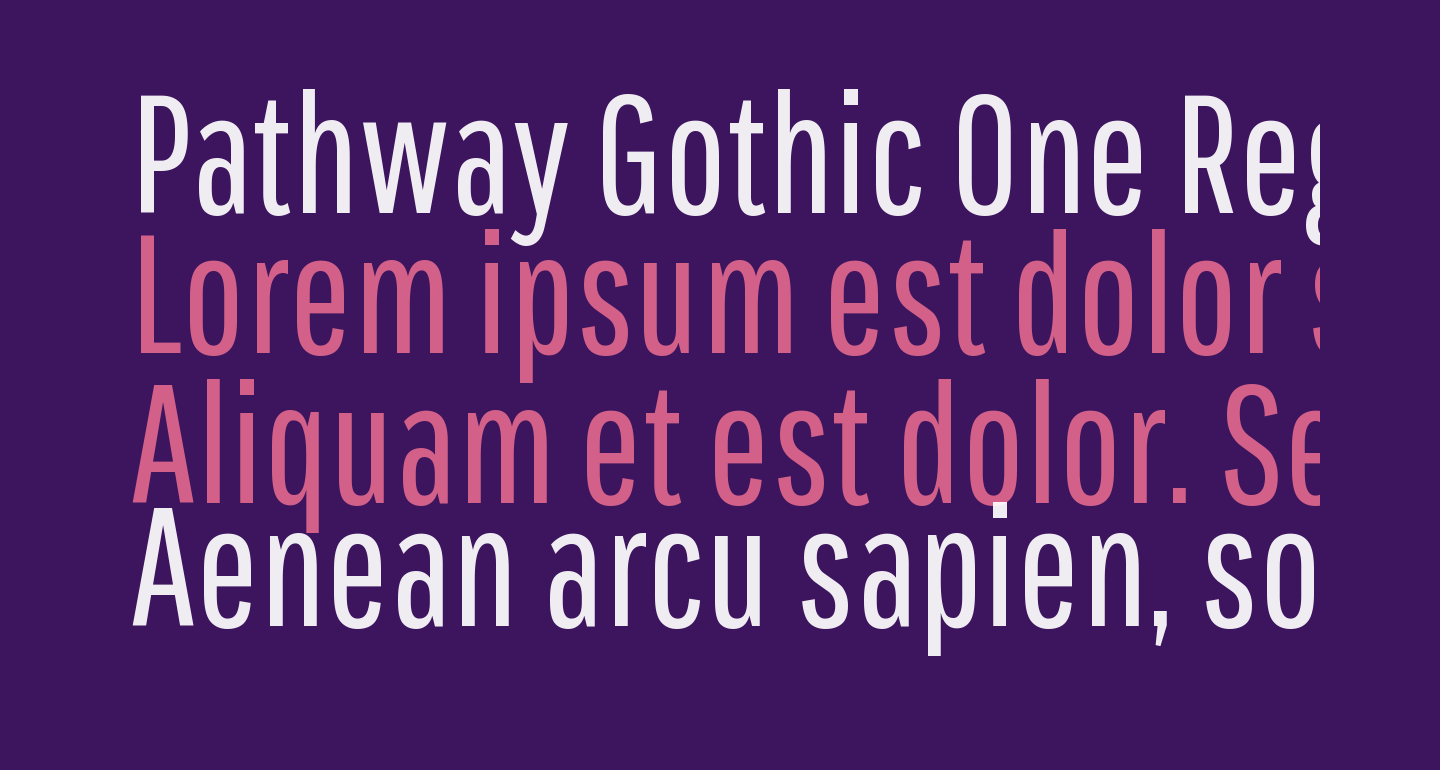 Pathway Gothic One Regular free Font - What Font Is