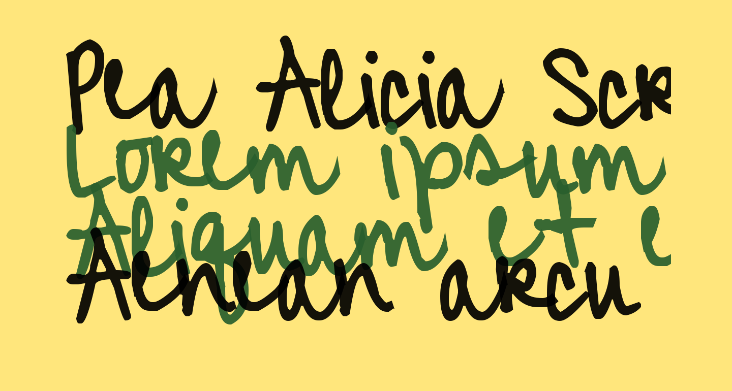 Pea Alicia Script free Font - What Font Is