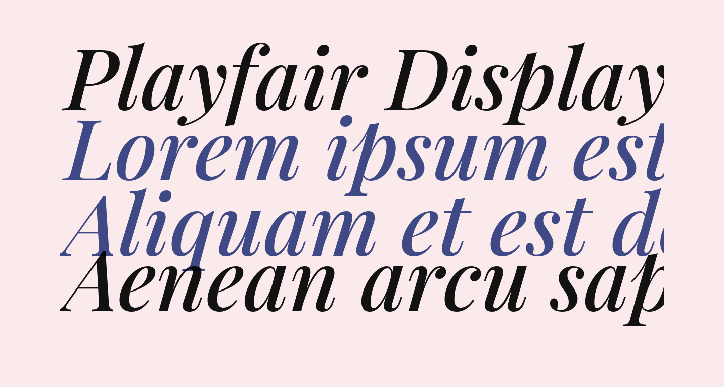 Playfair Display SemiBold Italic free Font - What Font Is