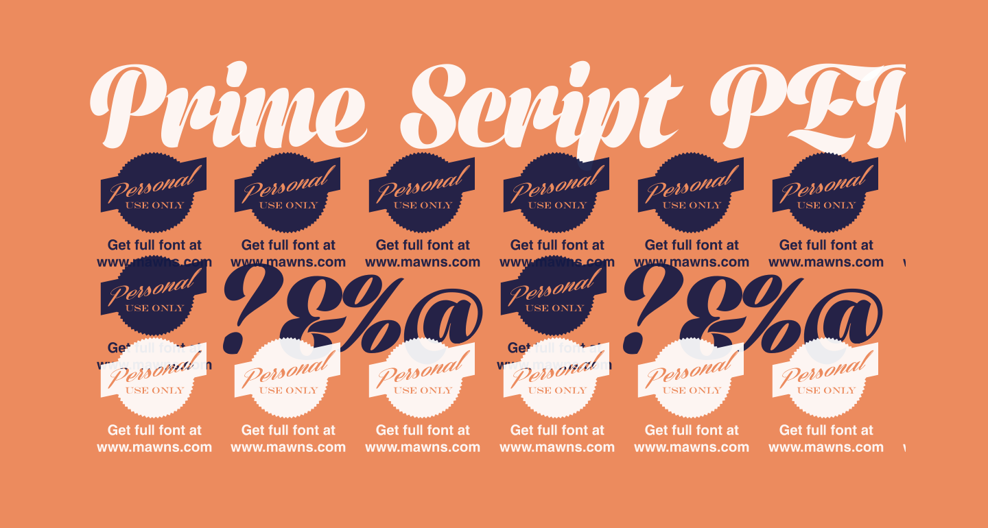 Prime Script PERSONAL USE ONLY free Font - What Font Is