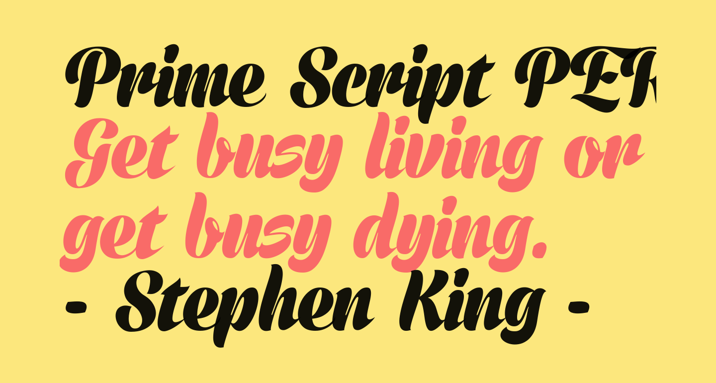 Prime Script PERSONAL USE ONLY free Font - What Font Is