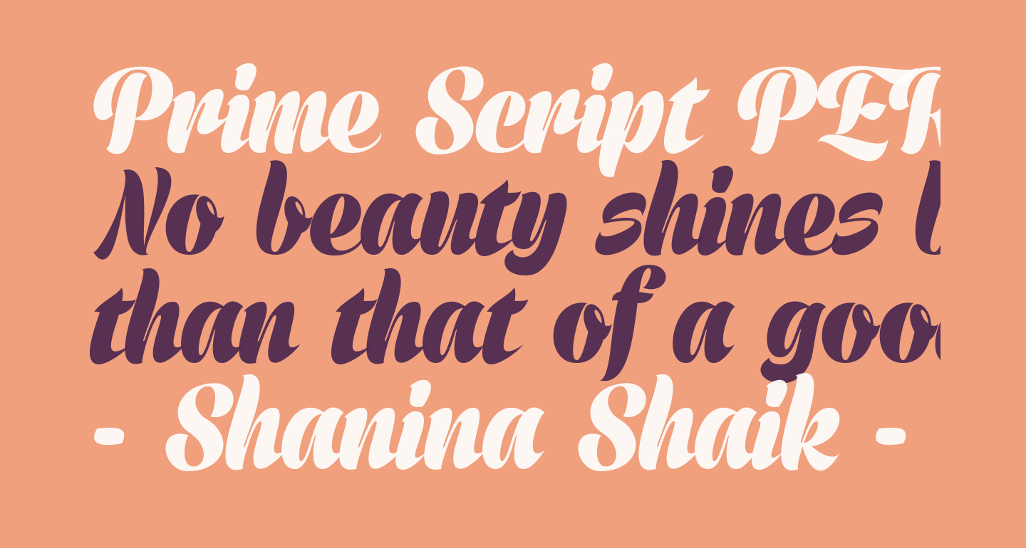 Prime Script PERSONAL USE ONLY free Font - What Font Is