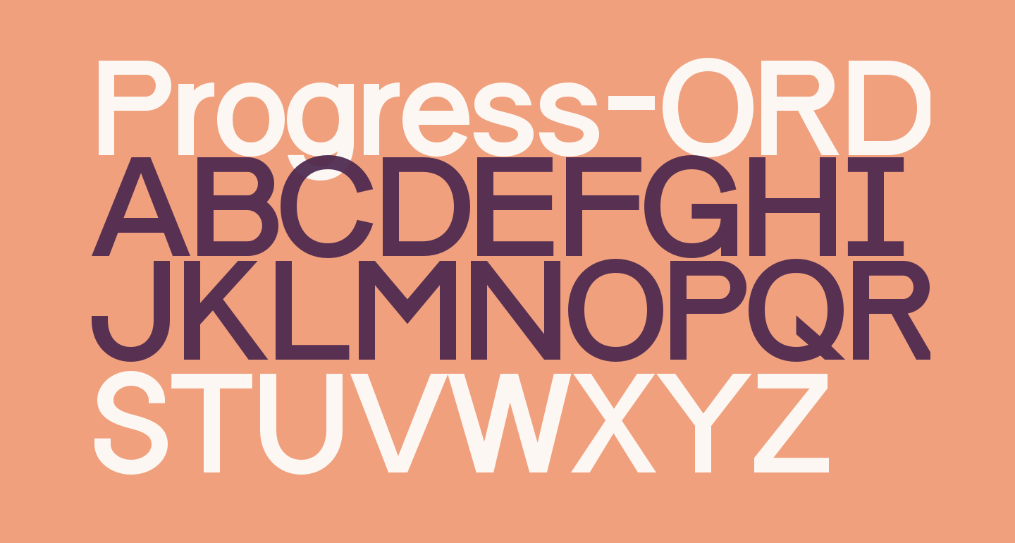 Progress-ORDIN free Font - What Font Is