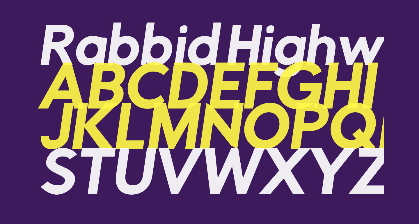 Rabbid Highway Sign II Oblique free Font - What Font Is