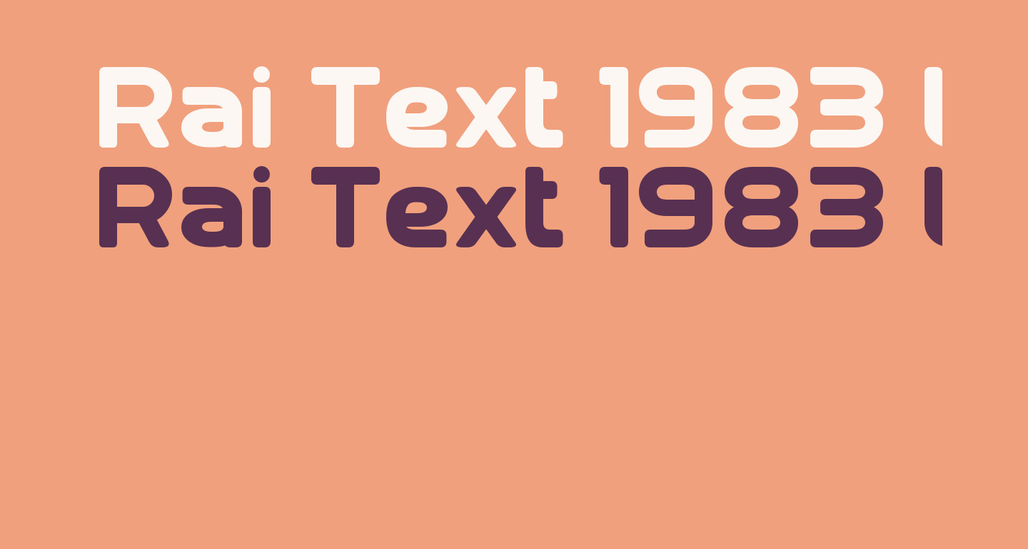 Rai Text 1983 Lowercase free Font - What Font Is