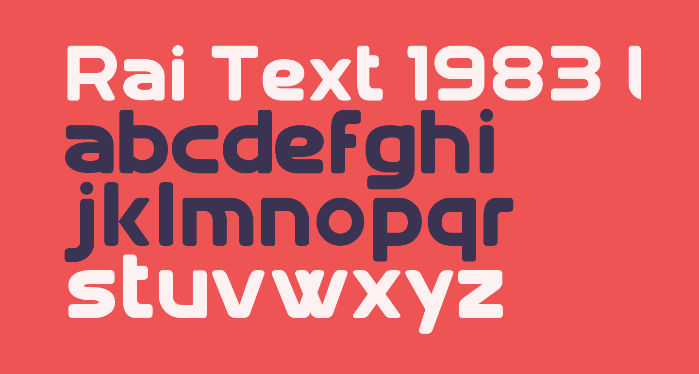 Rai Text 1983 Lowercase free Font - What Font Is