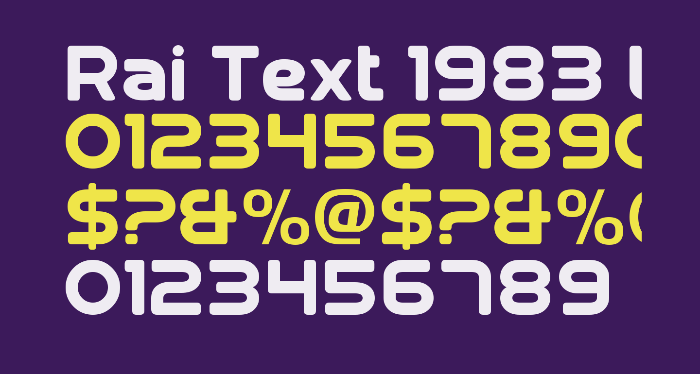 Rai Text 1983 Lowercase free Font - What Font Is