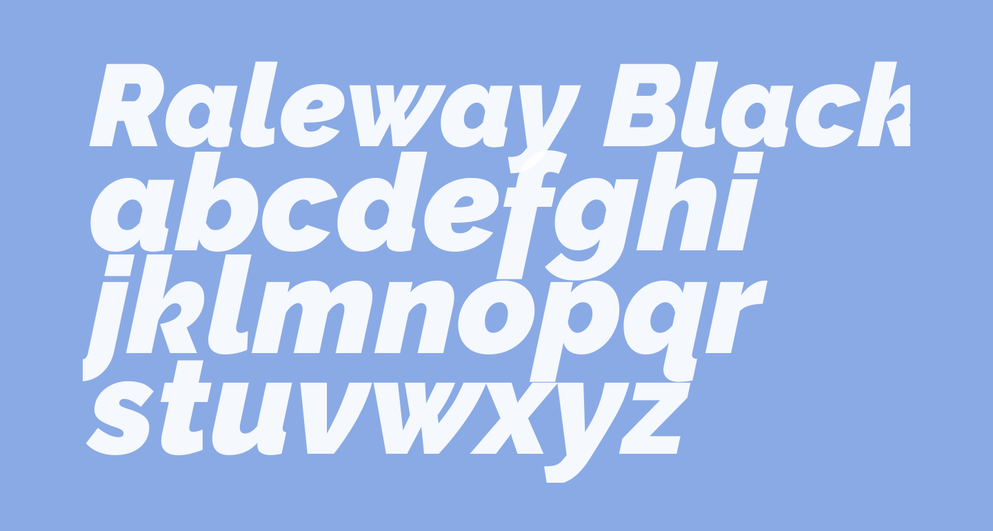 Raleway Black Italic free Font - What Font Is