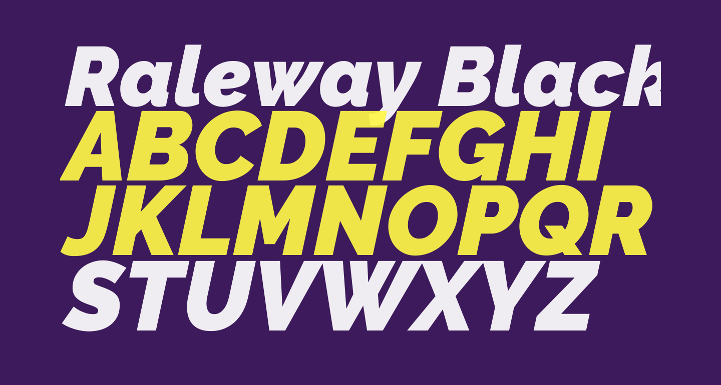 Raleway Black Italic free Font - What Font Is