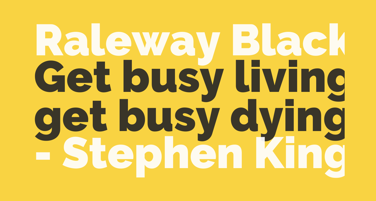 Raleway Black free Font - What Font Is