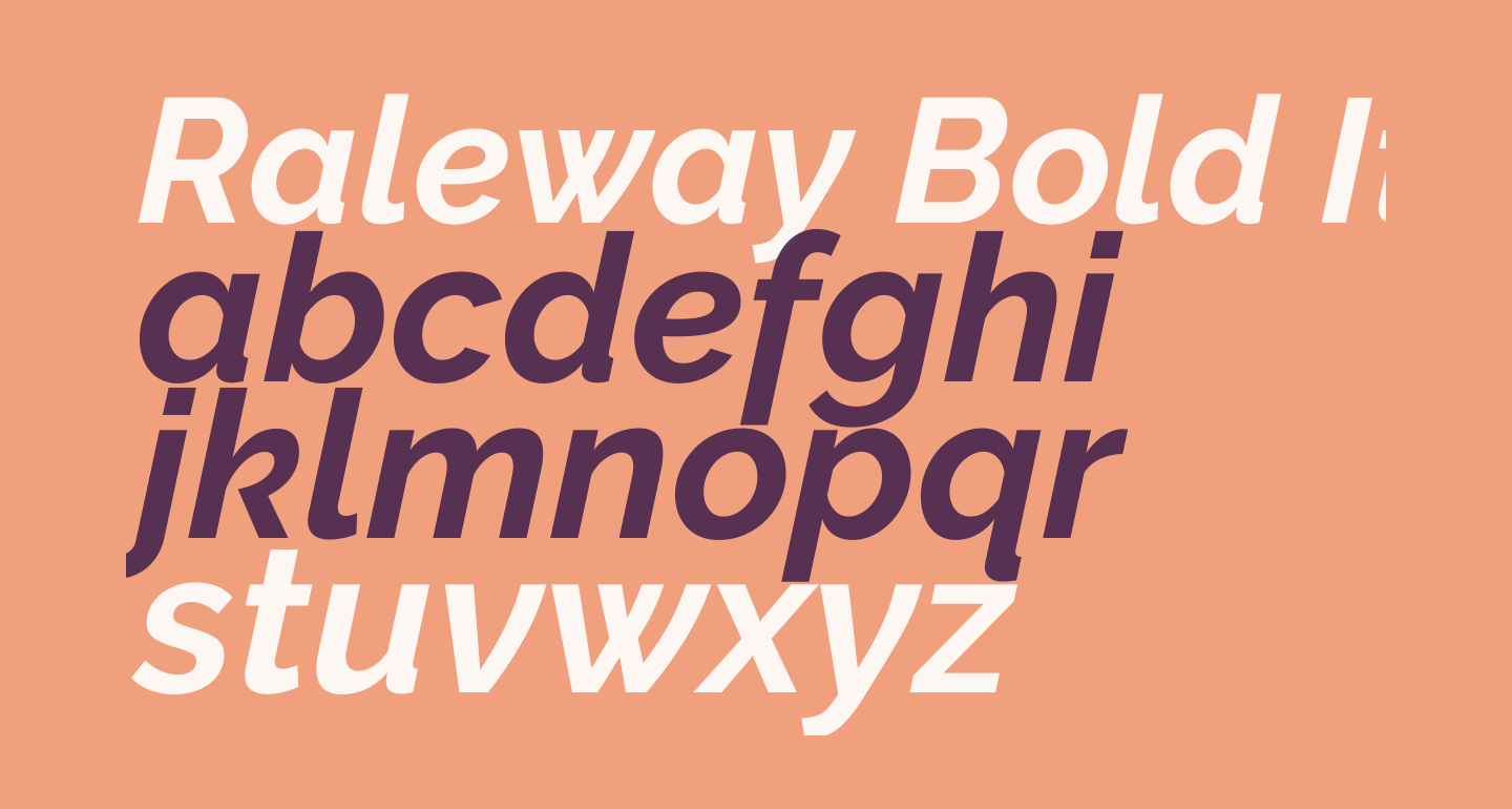 Raleway Bold Italic free Font - What Font Is
