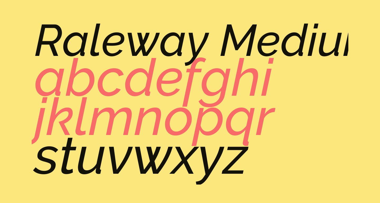 Raleway Medium Italic free Font - What Font Is