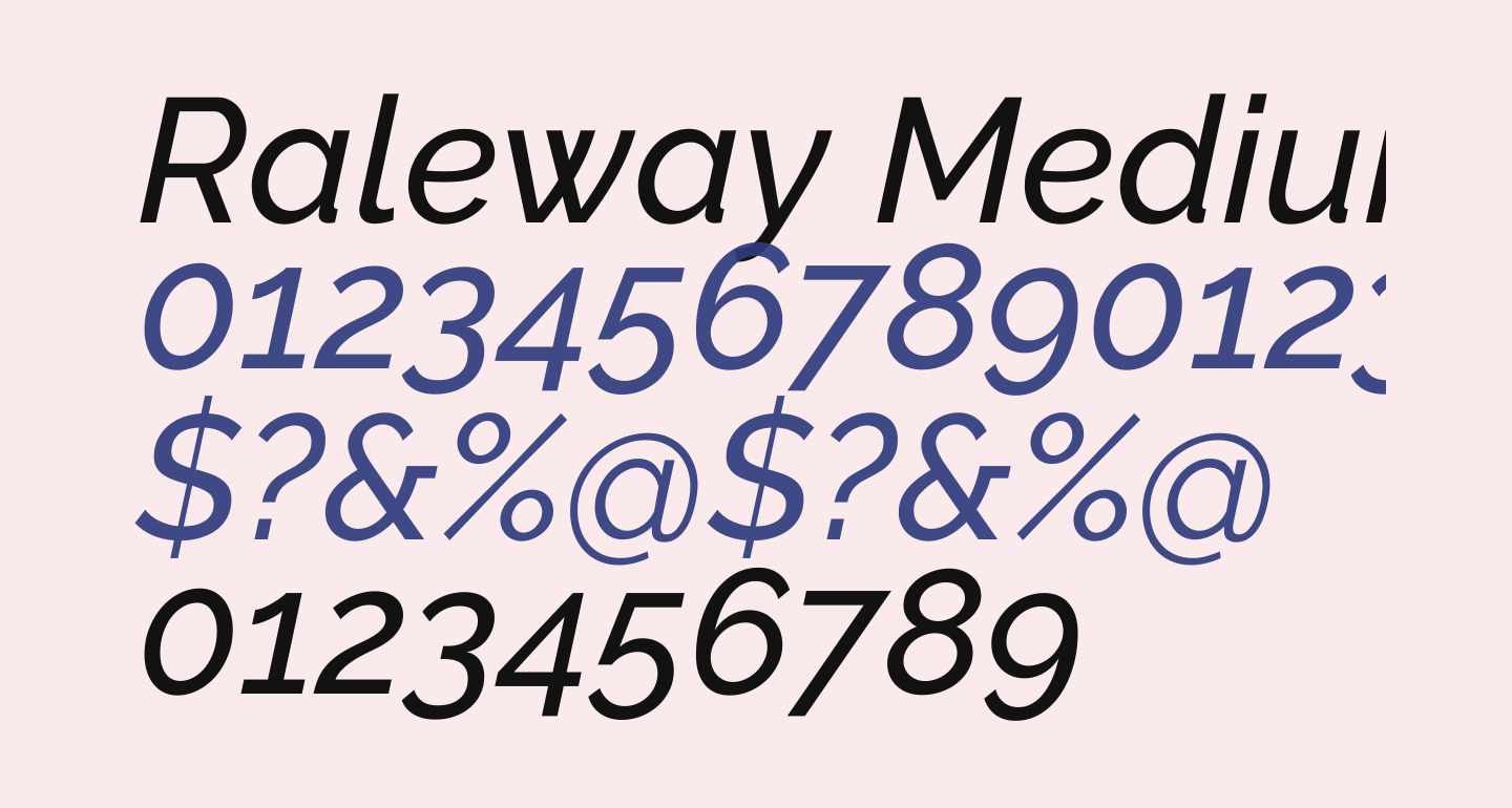 Raleway Medium Italic free Font - What Font Is