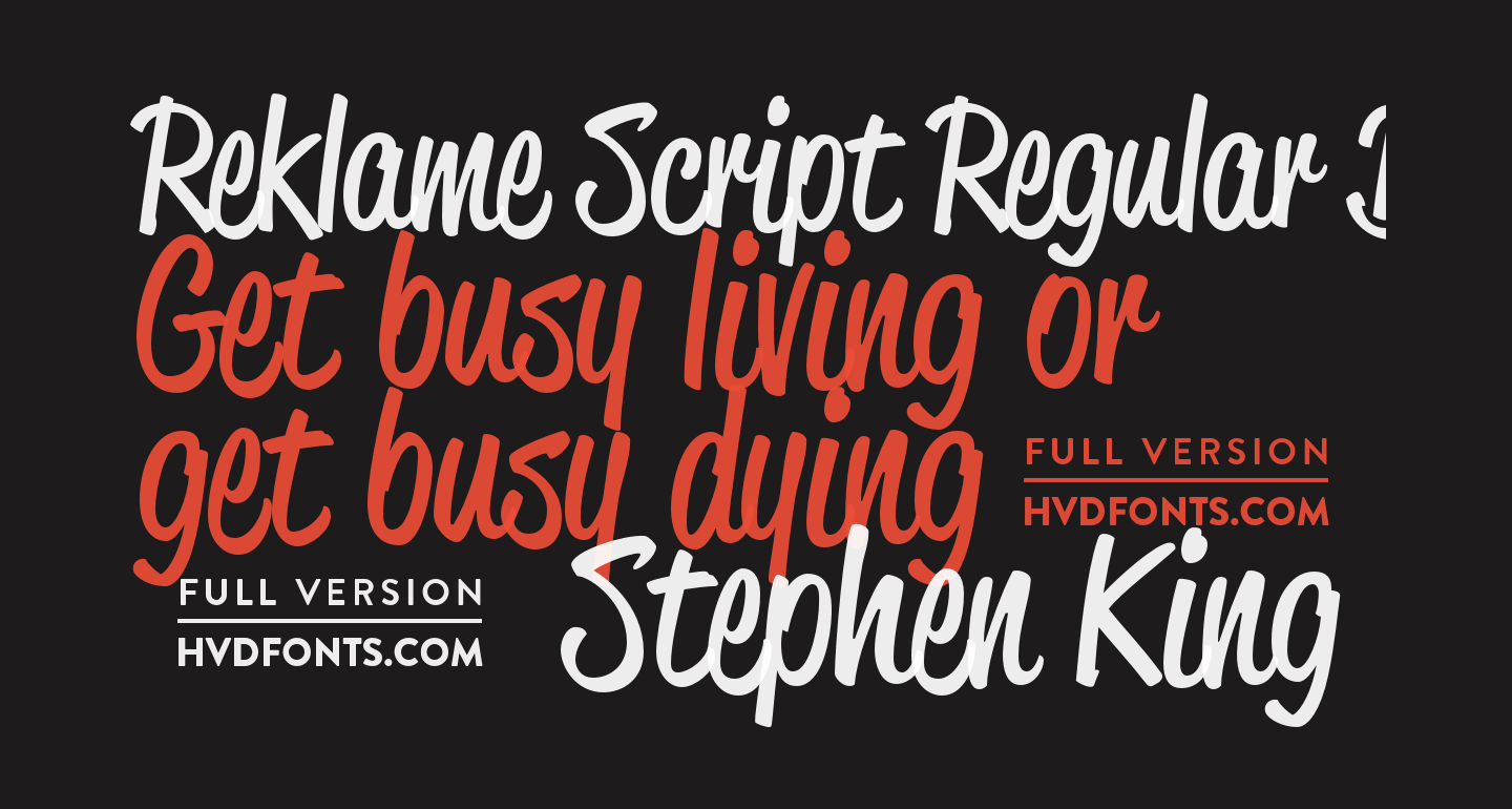 Reklame Script Regular DEMO free Font - What Font Is