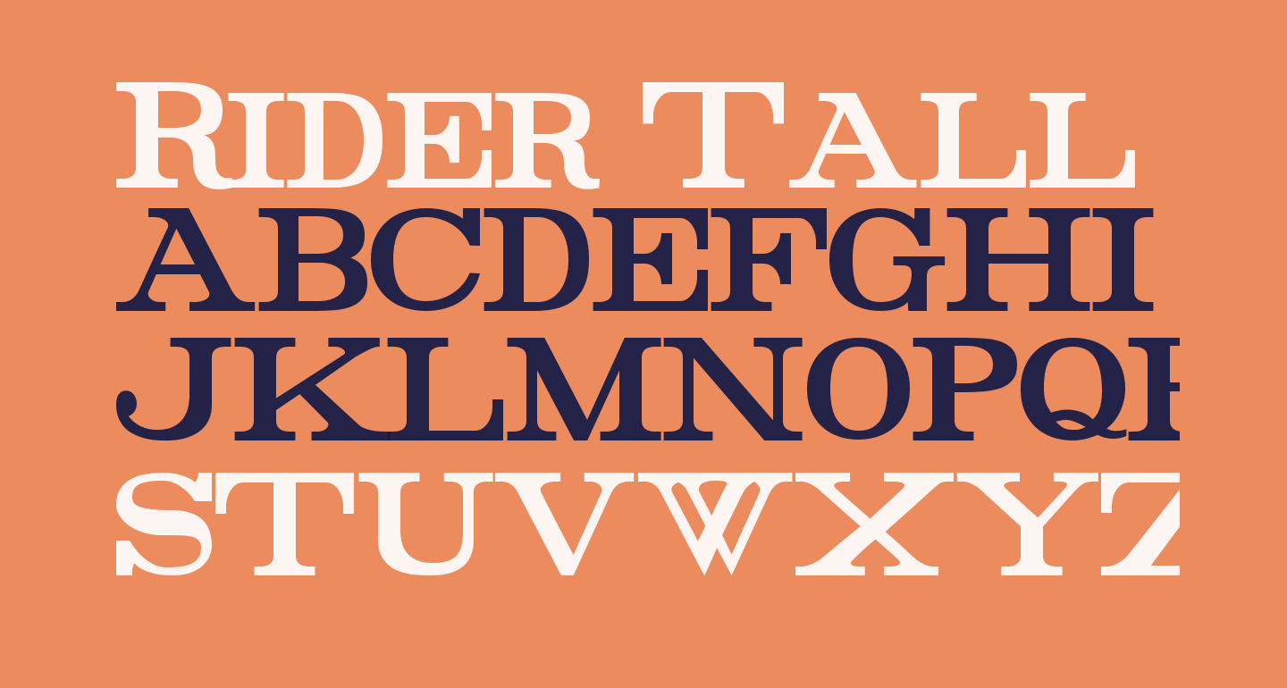 Rider Tall Ultra-condensed Bold free Font - What Font Is