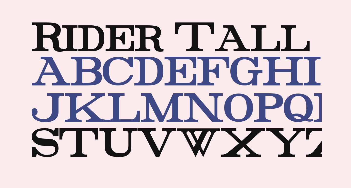 Rider Tall Ultra-condensed Bold free Font - What Font Is