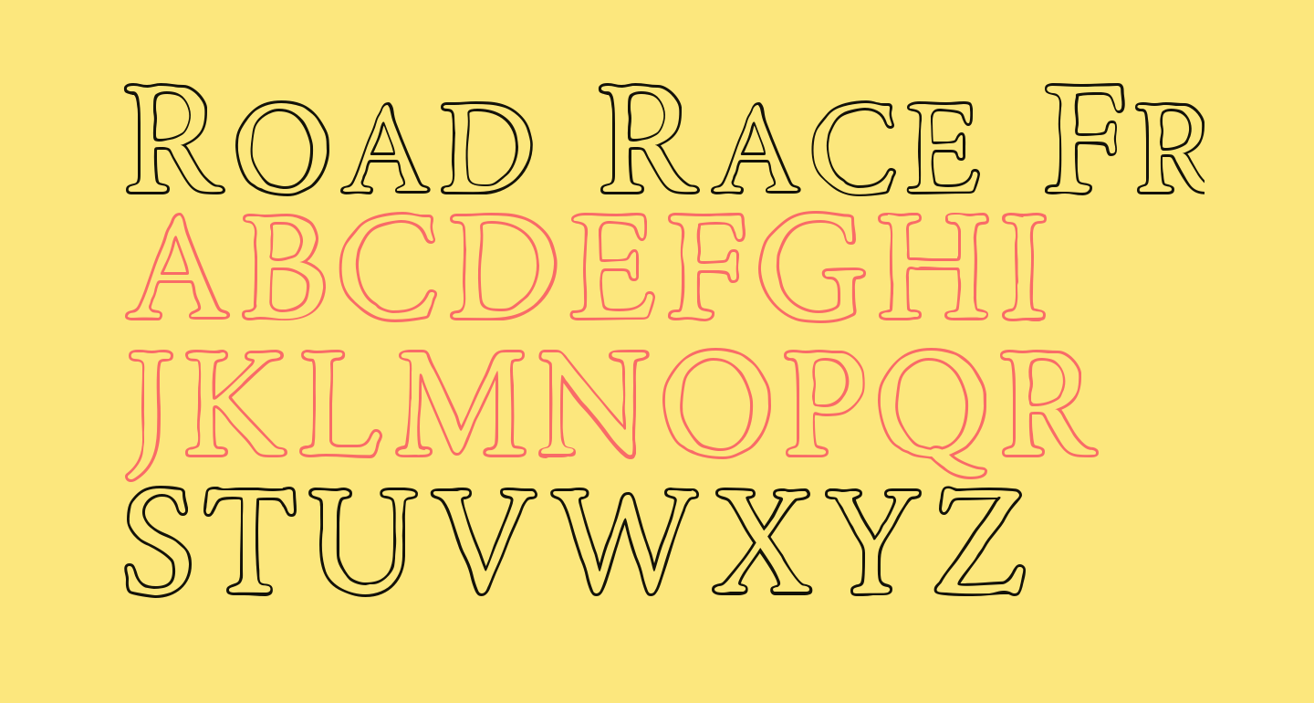 Road Race Free Outline free Font - What Font Is