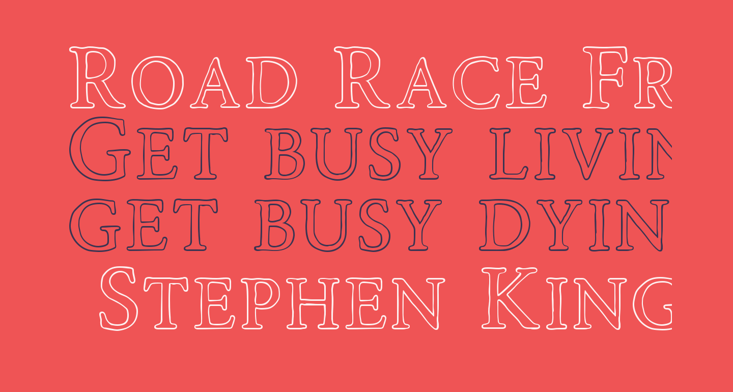 Road Race Free Outline free Font - What Font Is
