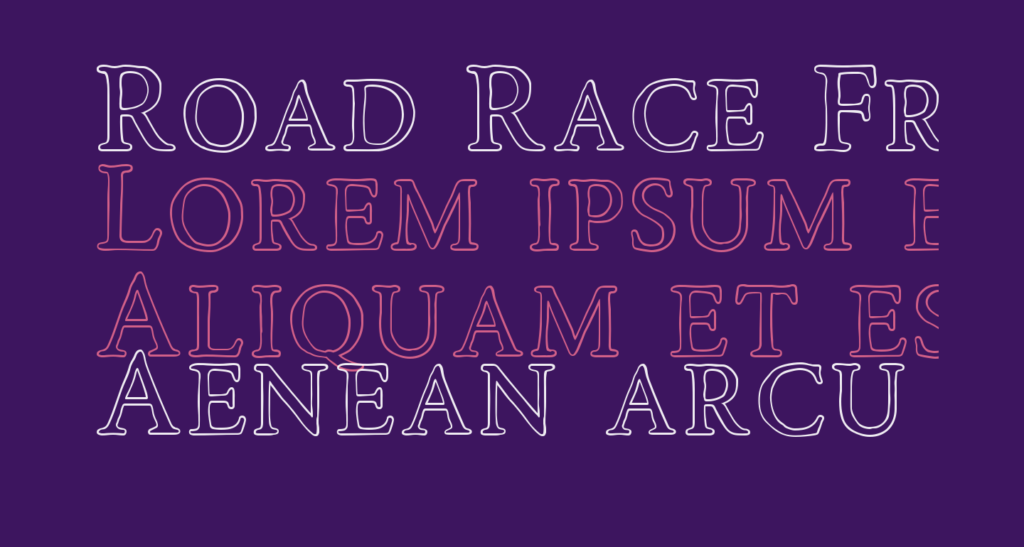 Road Race Free Outline free Font - What Font Is