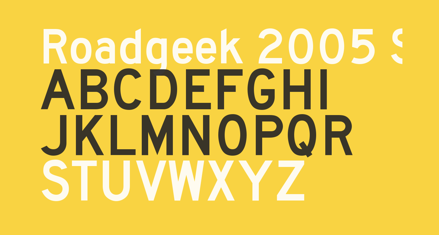 Roadgeek 2005 Series D free Font - What Font Is