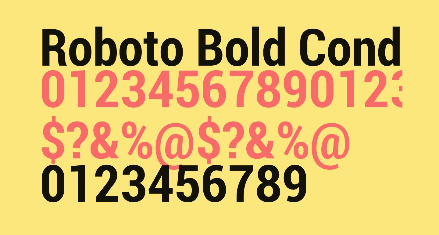 Roboto Bold Condensed free Font - What Font Is