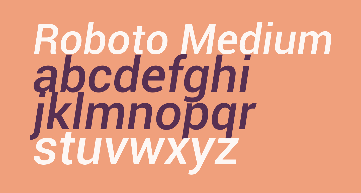 Roboto Medium Italic free Font - What Font Is