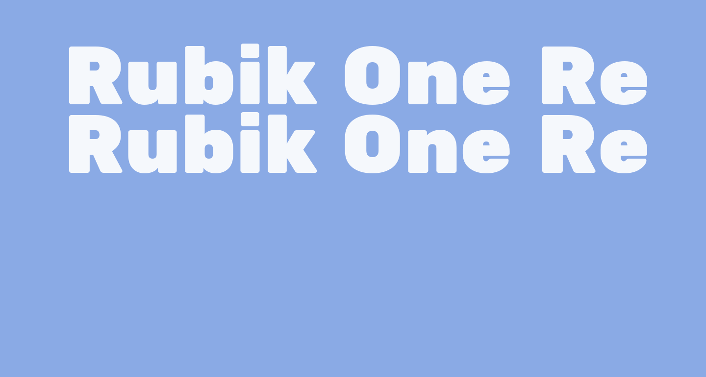 Rubik One Regular free Font - What Font Is