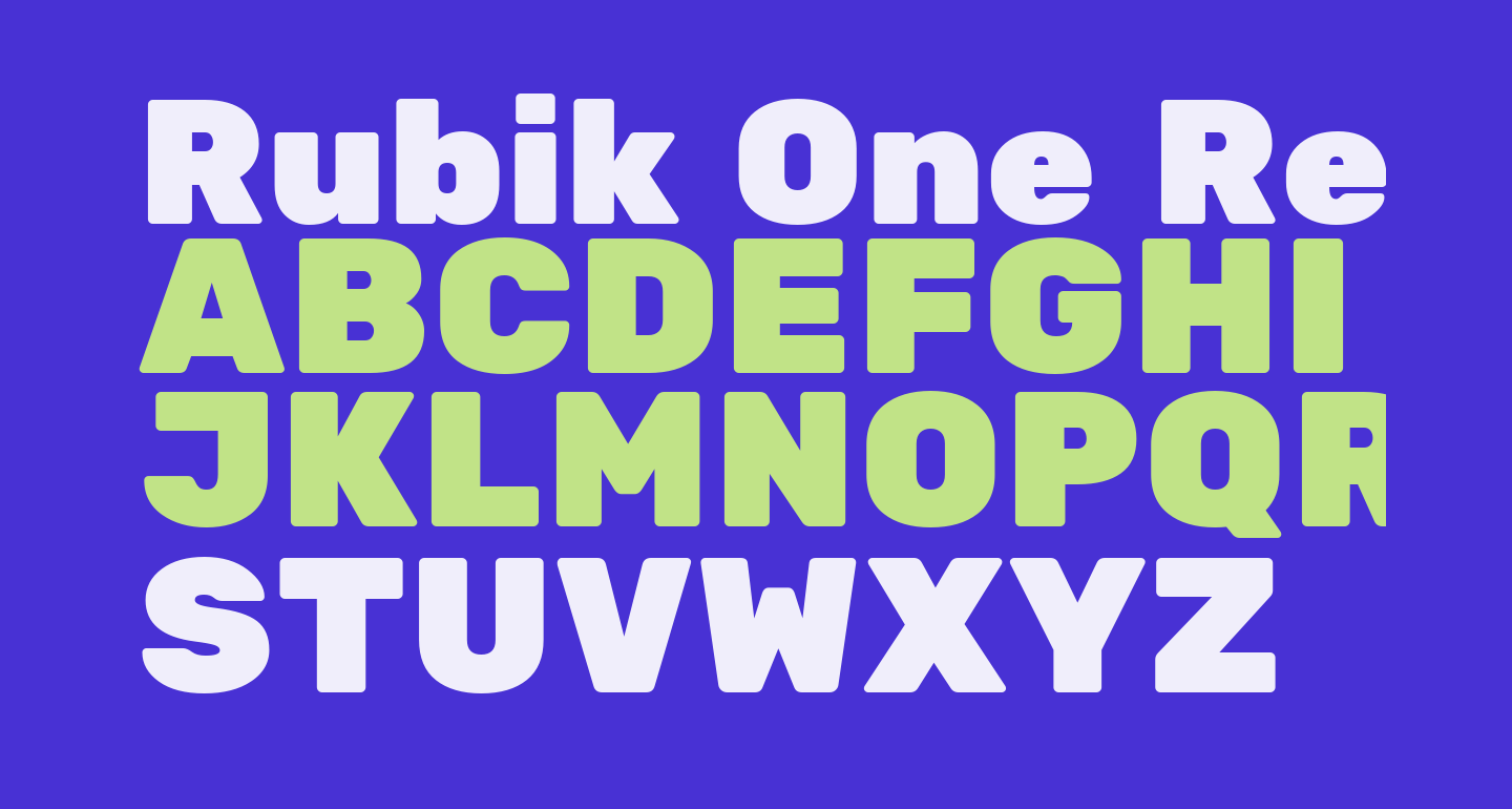 Rubik One Regular free Font - What Font Is