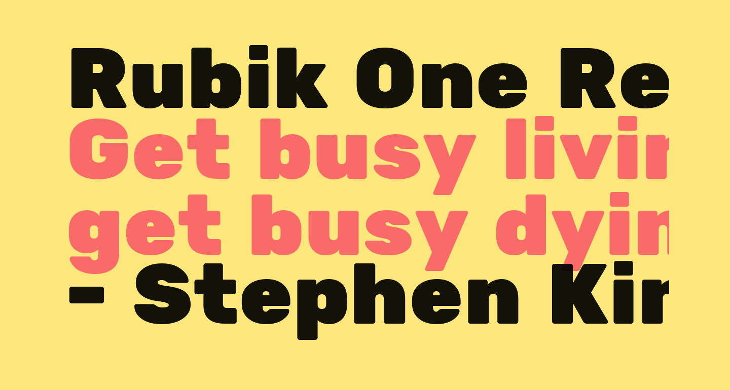 Rubik One Regular free Font - What Font Is