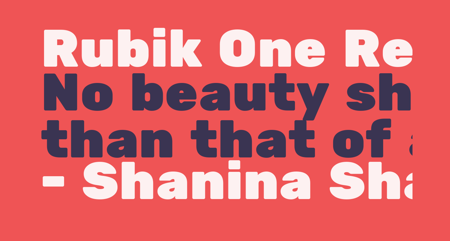 Rubik One Regular free Font - What Font Is