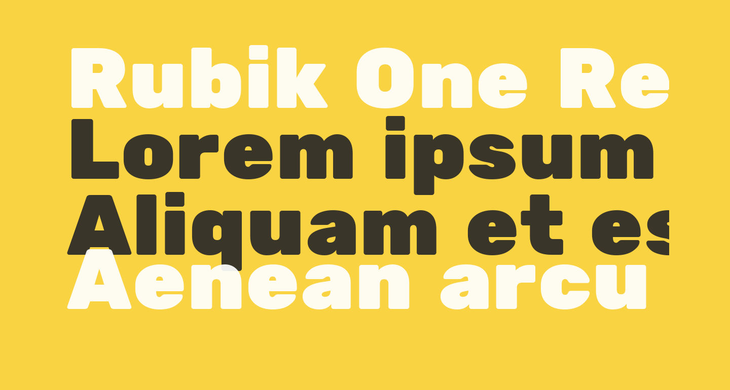 Rubik One Regular free Font - What Font Is