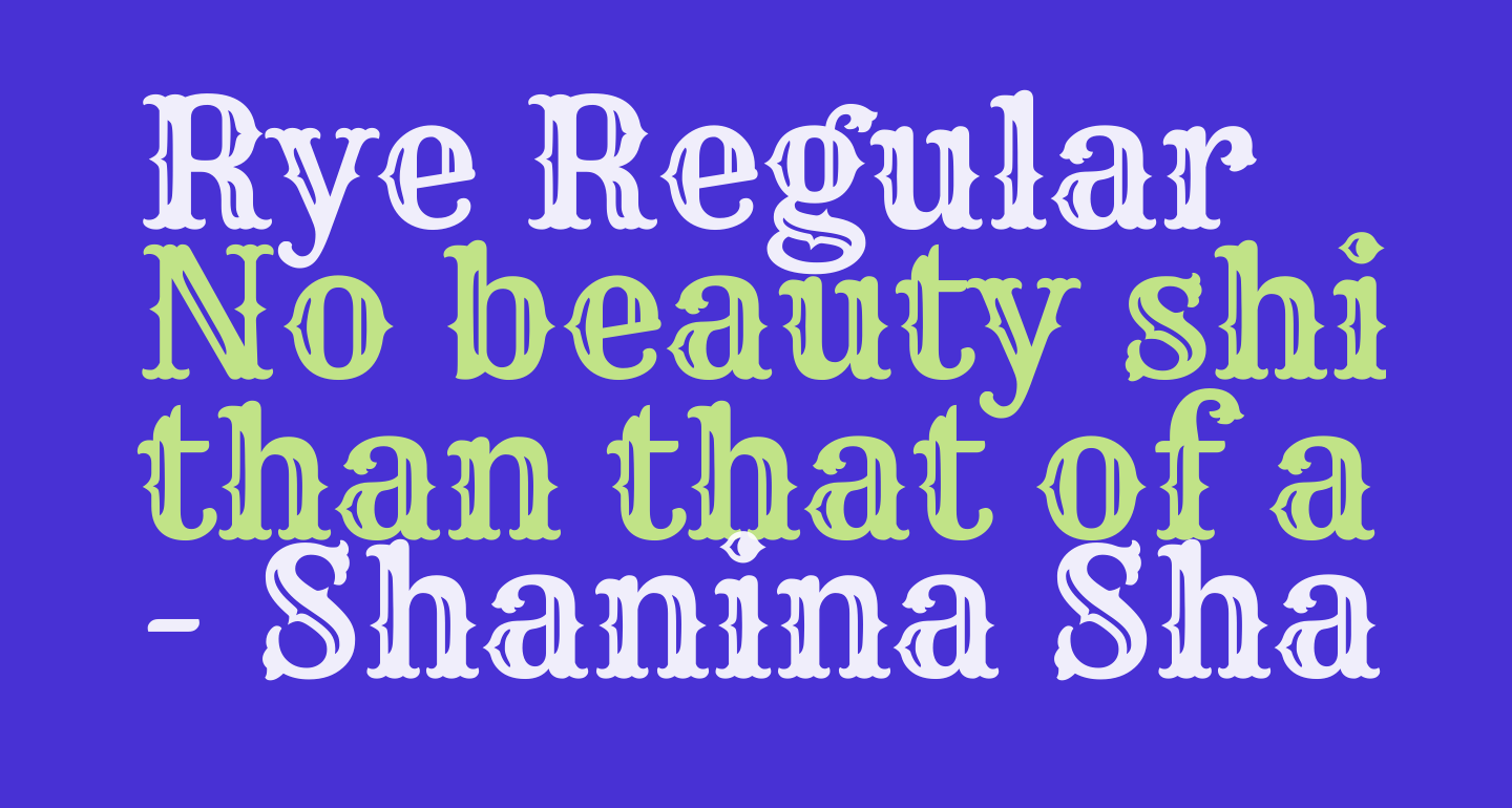 Rye Regular free Font - What Font Is